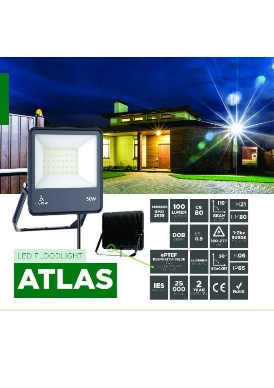 Floodlight Led 30w Daylight Ip65 Aluminium Housing Black Body | Outdoor ...